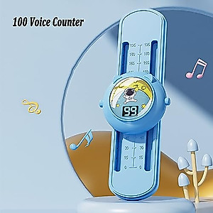 Kids Touch High Jump Voice Counter, Adjustable Height Training Device, LED Digital Display Count, Touch Counter Device for Kids Children (Color : Blue 2)
