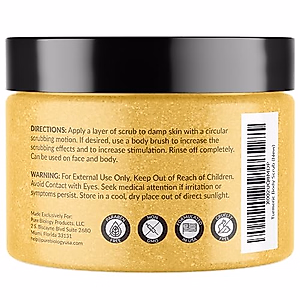 Exfoliating Body Scrub for Men and Women | Turmeric Scrub and Sea Salt Scrub Body Exfoliator with Collagen and Coconut Oil | Hydrating Face Scrub Foot Scrub and Dead Skin Remover for Body Care
