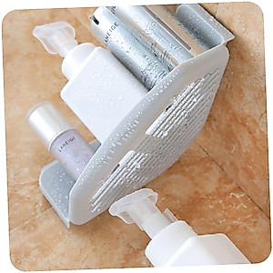 OSALADI 2pcs Bathroom Storage Mount Rack Shower Basket Wall Mounted Corner Shelf No Punching Triangle Rack