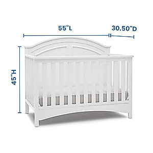 Delta Children Perry 6-in-1 Convertible Crib - Greenguard Gold Certified, Bianca White