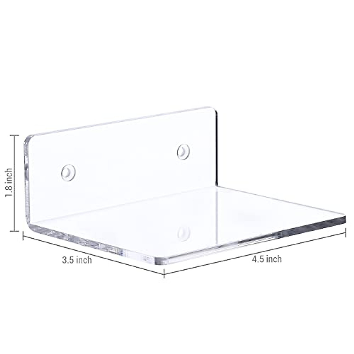 MyGift Wall Mounted Premium Clear Acrylic Floating Shelf, 4.5-Inch Collectibles and Figurine Display Rack, Set of 3