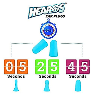 HEAROS Xtreme Foam Earplugs, 33dB NRR Ear Plugs, 100 Pairs, Foam Ear Plugs Noise Reduction & Hearing Protection