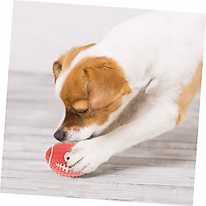 Didiseaon 3pcs Latex Squeaky Rugby Dog Toy Pet Squeaky for Outdoor Play Random Color