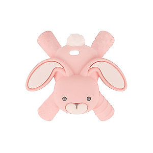 Itzy Ritzy - Ritzy Teether for Molars - Massages Sore Gums & Reaches Back Molars - Silicone Baby Teething Toy with Multiple Textures & Flexible Design - Teething Relief for 3 Months & Up (Bunny)