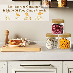6 Pack 8 Oz Clear Plastic Jars Refillable Kitchen Storage Containers for Dry Food, Coffee, Nuts and More.