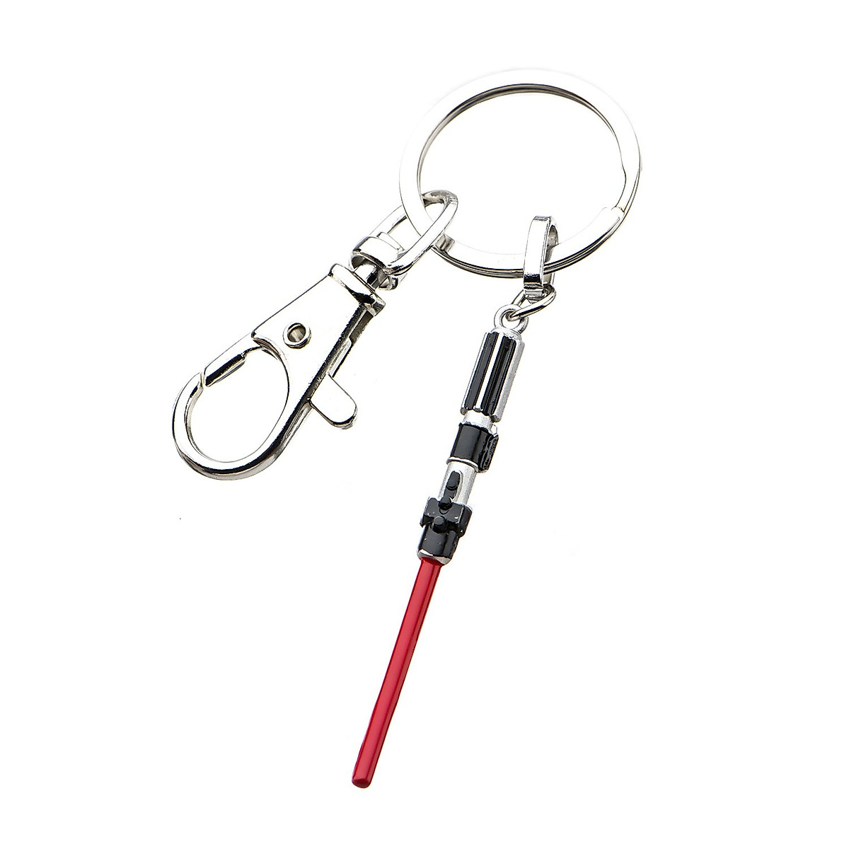 Star Wars Jewelry Unisex Adult Darth Vader Lightsaber Steel Key Chain, Silver/Red, One Size