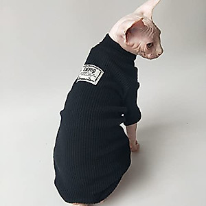 Sphynx Cat Clothes Comfortable and Soft Sweater Hairless Cat Sphynx,Devon, Connis Cat Autumn and Spring Clothes for Cats & Small Dogs (L, Pink)