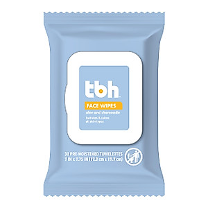 TBH Kids Gentle Face Wipes- - Daily Cleansing and Hydrating Face Wipes - Sulfate, Paraben Free - 30 Pack