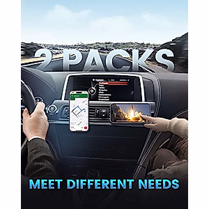APPS2Car 2 Pack Magnetic Phone Car Mount, Car Phone Holder Mount Magnetic, Built in 6 Strong Magnets, Air Vent Cell Phone Holder for Car with Adjustable Secure Tightening System