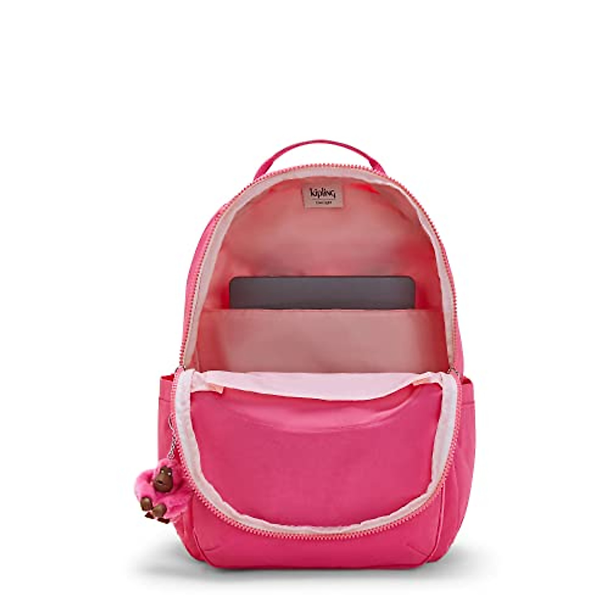 Kipling Women's Seoul 15" Laptop Backpack, Durable, Roomy with Padded Shoulder Straps, Fresh Pink C, One Size