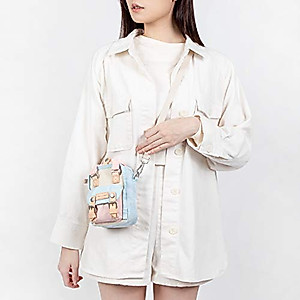 Doughnut Macaroon Crossbody Bag Tiny Multi Color 1L Women Girl Casual Crossbody Cell Phone Bag Purse Handbag (Cream x Iceberg x Sakura)