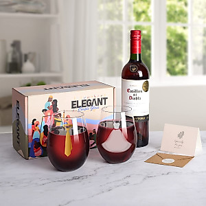 MewVeer Raise a Glass to Love and Romance Mr. and Mrs. Stemless Wine Glasses - Perfect for Engagements, Weddings, and Anniversaries - Ideal for Bridal Showers (Mr & Mrs)