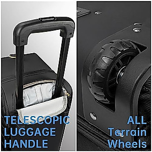 ETRONIK Rolling Duffle Bag with Wheels, 21-inch Flight Approved Travel Duffle Bag with Wet Pocket & Shoe Compartment, Carry On Luggage 22x14x9 Airline Approved, Black