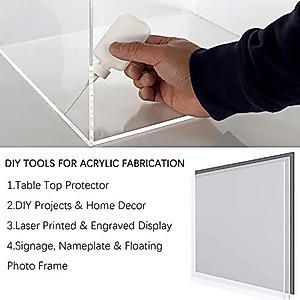 Acrylic Sheet Clear Cast Plexiglass 12x6 inch Square Panel(4mm Thick)- Transparent Plastic Plexi Glass Board for Projects Display, Photo Frame Glass Replacement, DIY Display Projects, Craft, Painting