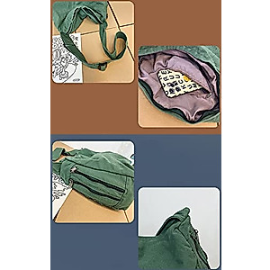 TUPIRIYN Women's Canvas Crossbody Bag Casual Shoulder Bag Solid Color Hobo Bag Large Shopping Bag Messenger Bag Unisex (Black)