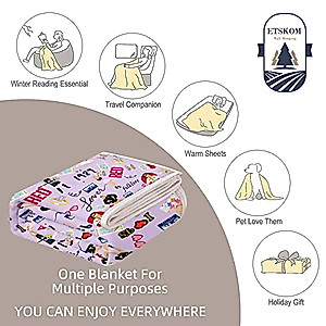 ETSKOM Singer Throw Blanke Taylor 2024 Flannel Blanket Taylor Party Bedroom Decorations Warm Throw Purple Blanket 50×60inch