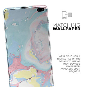 DesignSkinz Marbleized Swirling Cotton Candy Protective Vinyl Decal Wrap Skin Cover Compatible with The Samsung Galaxy S20 (Screen Trim & Back Glass Skin)
