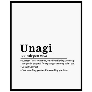 Unagi Definition, Funny Dictionary Definition, Typography quote, Funny Wall Art, TV Show Quote, Unagi Friends, 8x10 inch - UNFRAMED