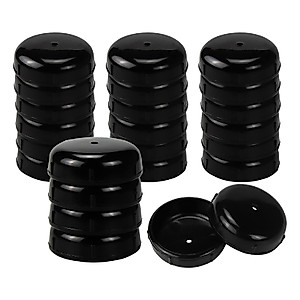 24 Pack Wrought Iron Patio Furniture Feet Caps 1-1/2 inch Round Plastic Outdoor Chair Leg Floor Protectors, Patio Chair Leg Caps, Patio Furniture Replacement Feet Pads for Metal Chairs & Tables, Black