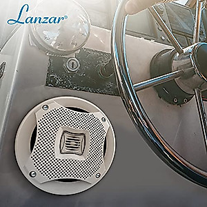 Lanzar 6.5” Dual Waterproof Marine Speakers - 400W 4Ohm Outdoor Car/Boat Radio Stereo Speakers Weather Proof Marine Stereo Speakers System Pair - Mounting Kit Speaker Wire, Grill- Lanzar AQ6CXW