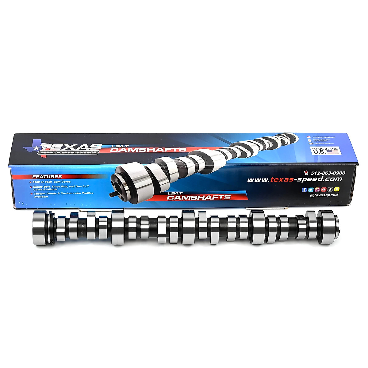 Texas Speed Stage 3 Turbo Cam 4.8 5.3 Cathedral LS TSP Camshaft for Boosted LR4 LY2 L20 LM7 L59 LS4 LY5 LMG LMF LH6 LC9 (Camshaft, Springs and Pushrods)