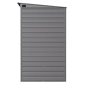 Arrow Select 6' x 4' Outdoor Lockable Steel Storage Shed Building, Charcoal