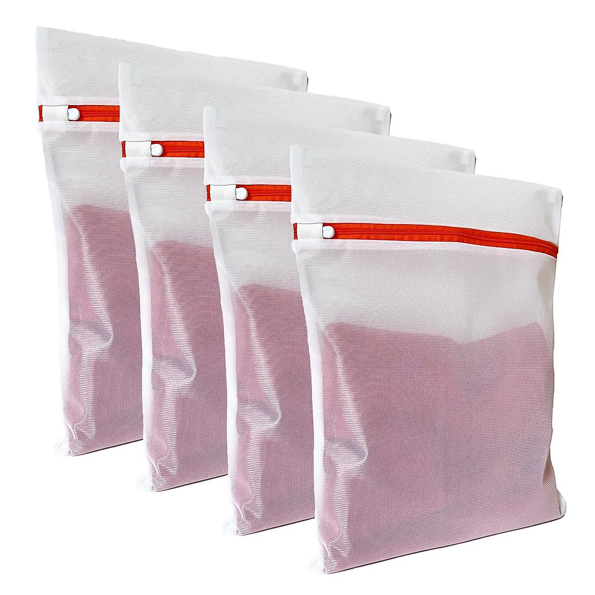 4 Pack Mesh Laundry Bags for Delicates 12inx16in, Delicate Laundry Bag with Sturdy Anti-Rust Zipper, Mesh Laundry Bags for Lingerie, Bra, Underwear, Sneakers, Socks, Breathable Fine Net, Laundry Club