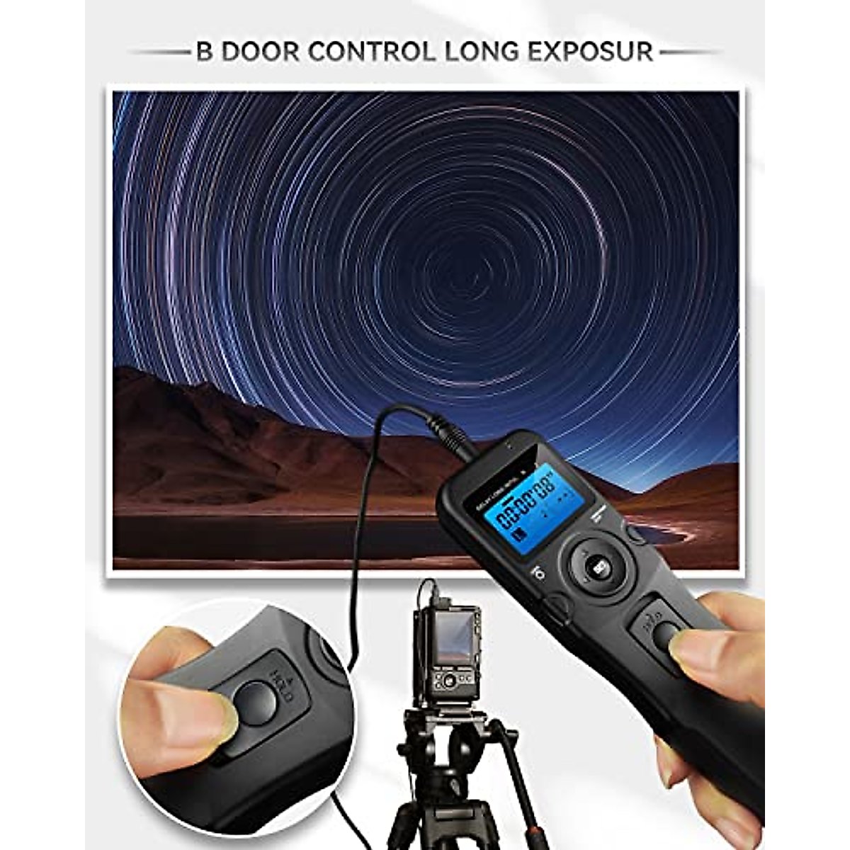 Digital Timer Remote Shutter Release Trigger Intervalometer for Canon EOS Rebel T6 T7 80D 70D 60D 60Da 77D T7i T6i T6s SL2 SL1 T5 T3 T5i T4i T3i T2i EOS R M6 M5 Cameras…