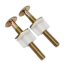 2 Pack Universal Toilet Seat Bolts Screws Set Heavy Duty Toilet Seat Hinge Bolts with Plastic Nuts and Metal Washers Replacement Parts for Top Mount Toilet Seat Hinges