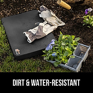 Gorilla Grip Extra Thick Water Resistant Comfortable Kneeling Pad, Provide Support for Knees, Durable Foam Cushion Knee Mat, For Gardening, Yoga, Mechanics, Baby Bath Time, 17.5 x 11 x 1.5, Black