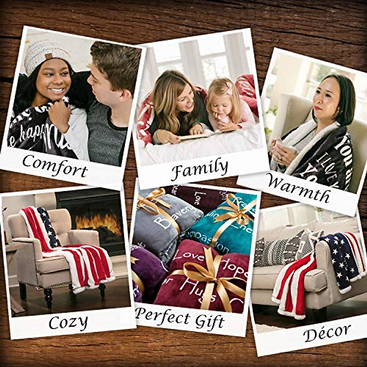 Chanasya Patriotic US Flag Print Sherpa Throw Blanket - Lightweight Microfiber for Couch and Bed - Great Gift for Veteran, Friend, Men, Women, Proud American House (60x70 Inches)