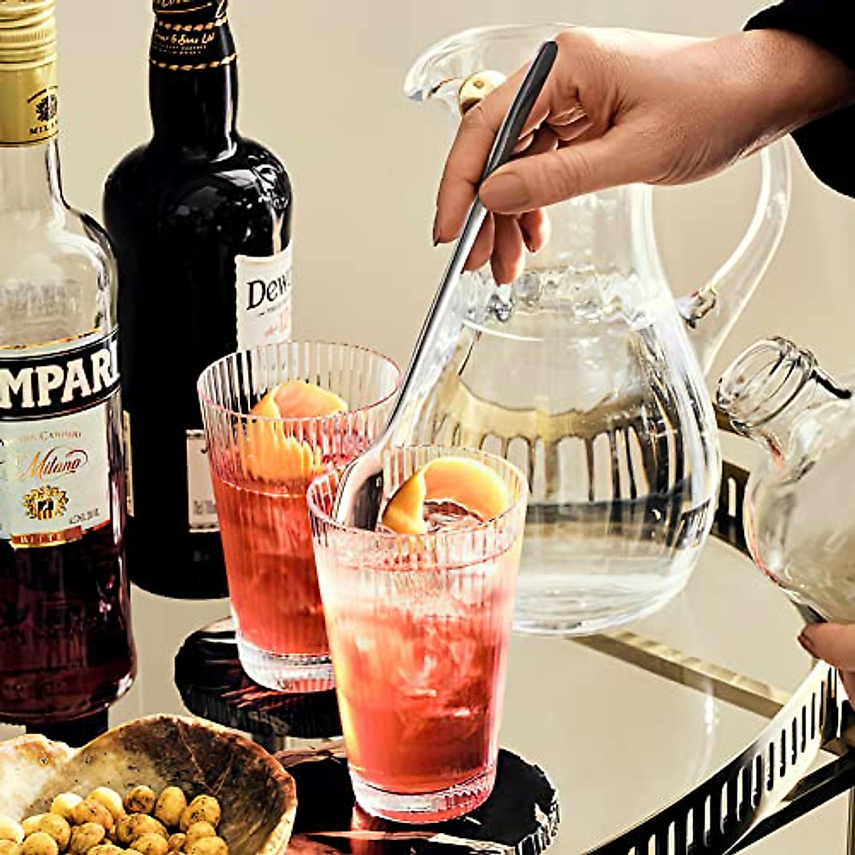 Long Handle Ice Tea Spoons,9.1-Inch Tea Spoons,Coffee Spoon,Ice Cream Spoon,Stainless Steel Cocktail Mixing Spoons for Cold Drink, Set of 4