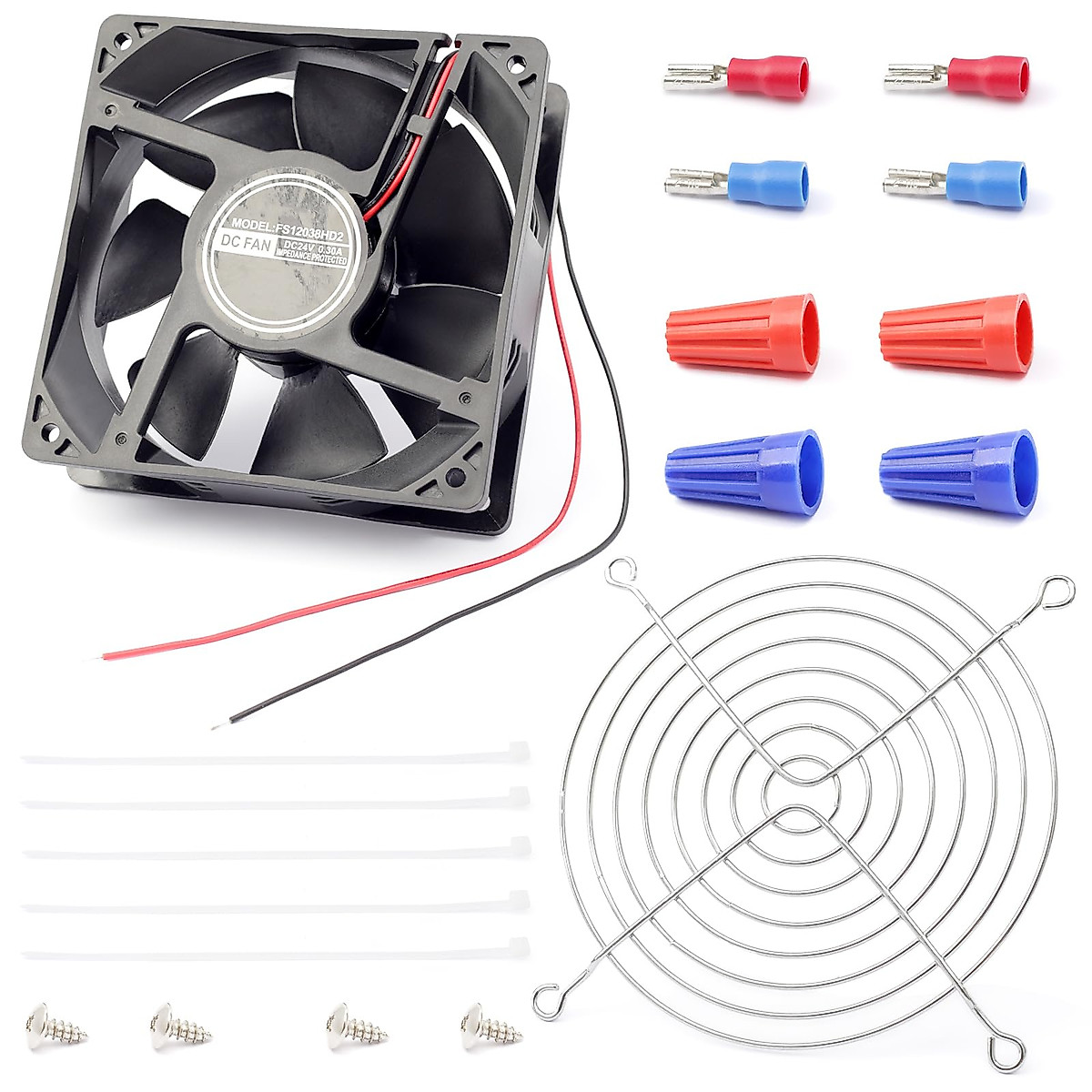 YUXIVCNE W0301112 W0301101 Refrigerator Evaporator Fan Motor and Mesh Cover Replacement for ATOSA Undercounter Rridge Model MGF8401 MGF8401GR MGF8402 MGF8403 MGF8404 MGF8405 MGF8405GR MGF8406 MGF8415