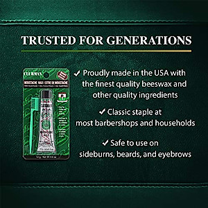 Clubman Moustache Wax Hang Pack Brown 0.5 oz x 3 packs