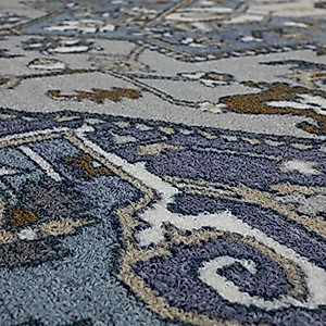 Mohawk Home Manne Medallion Denim Blue 1' 8" x 2' 10" Area Rug