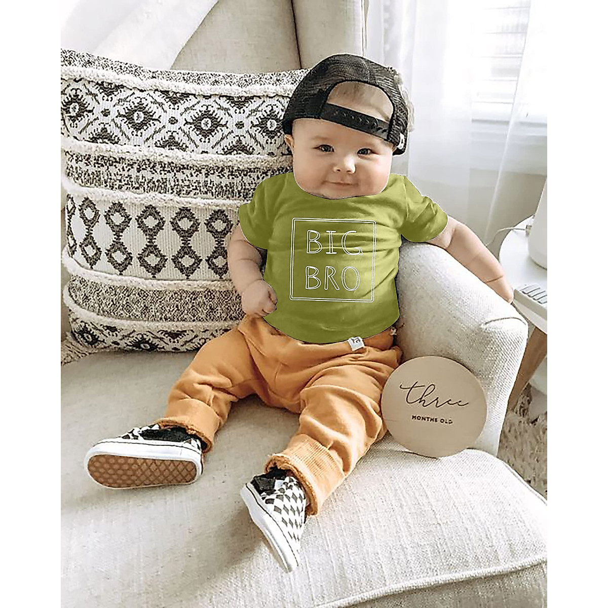 Big Brother Shirt Toddler Baby Boy Promoted to Big Brother Announcement Tshirt Infant Short Sleeve Clothes Green