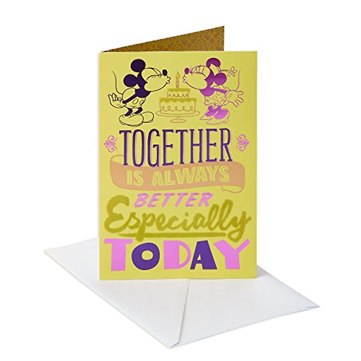 American Greetings Romantic Birthday Card (Mickey and Minnie Mouse)