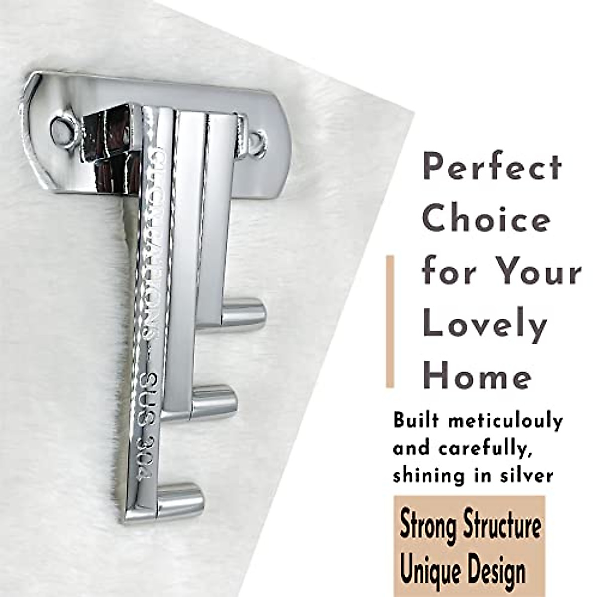 GL Creations Coat Hanger Wall Hooks | Towel Hooks Hanger for Bathroom | Stainless Steel Towel Hook | Folding Hooks for Wall ‎3.7 x 0.98 x 2.7