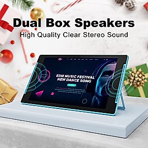 TJD 10.1 inch Tablet,Android Tablets,2GB RAM 32GB ROM, Quad Core Processor, HD IPS Screen, 2.0MP Front+5.0MP Rear Camera,Google Tablet, Wi-Fi, Bluetooth, MT-1011QU, Blue