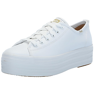 Keds Triple Up Leather, Sneaker Womens, White Leather, 8 Medium