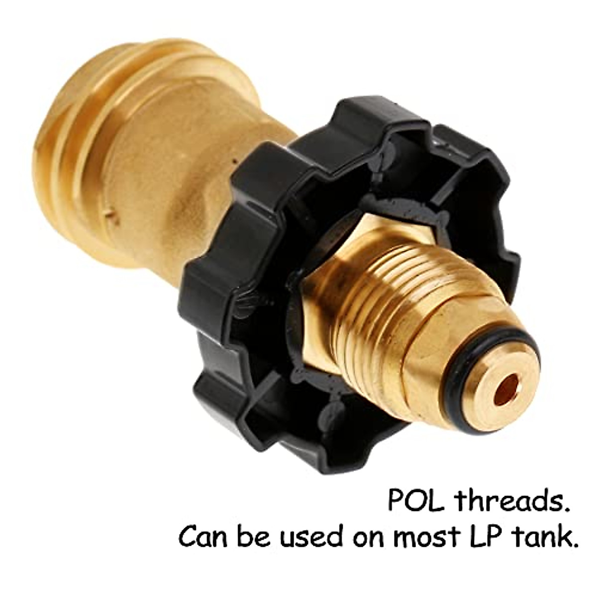 Uenede Brass Propane Tank Adapter with Wrench Converts POL LP Tank Service Valve to QCC1/Type1 Hose or Regualtor Old to New Type Connection