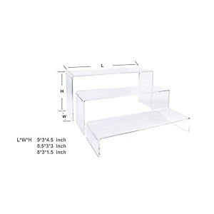 2 Sets Clear Acrylic Display Risers-Cupcake Stand for Dessert Buffet Cake Table Decorations–Showcase Shelf for Figures, Jewelry Display Riser Stands Shelves Fixtures Case(Rectangle Shape)