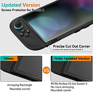ivoler 4-Pack Screen Protector Tempered Glass for Nintendo Switch 2 [7.9 inch] 2025 with [Alignment Frame] Travel Case Friendly Accessories Transparent Clear Screen Protector for Nintendo Switch 2