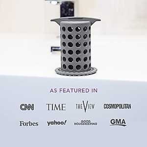 ShowerShroom the Revolutionary 2" Stand-Up Shower Stall Drain Protector Hair Catcher/Strainer, Gray