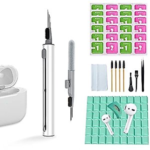 POHGELAN Cleaner Kit for AirPods,3 in 1 Multi-Function Airpod Cleaning Pen with Soft Brush and Cleaning Putty,for iPhone Lego Huawei Samsung MI Wireless Headphone,Laptop, Camera Cleaning Tool（White）