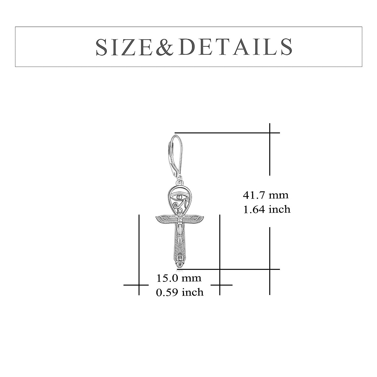 YFN Ankh Cross Earrings Sterling Silver Eye of Horus Earrings Egypt Dangle Drop Earrings Egyptian Protection Jewelry Gifts for Women
