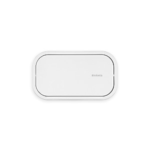 Brabantia MindSet Bathroom Small Trash Caddy (White) Hygienic Basin Top Storage Can with Swing Lid for Disposal of Used Cosmetics, Cotton Pads, Cue Tips (4 x 6 x 3)