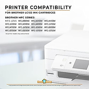 Houseoftoners Compatible Ink Cartridge Replacements for Brother LC103 LC 103 to use with Brother MFC-J870DW, MFC-J450DW, MFC-J6920DW, MFC-J470DW (CMY, 3-Pack)
