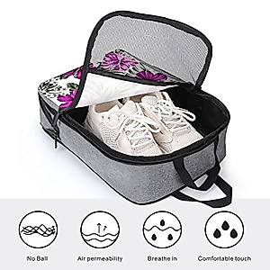 Frcavbin Hawaiian Tropical Hibiscus Flowers Palm Travel Shoe Bag Shoes Carrier with Handle and Zipper Foldable Shoe Puches Organizer for Home storage School starts