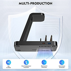 Wireless Charger for iPhone - 5 in 1 Charging Station for Multiple Devices Apple: Fast Wireless Charging Stand Dock for iPhone 15 14 13 12 Pro Max Apple Watch Airpods